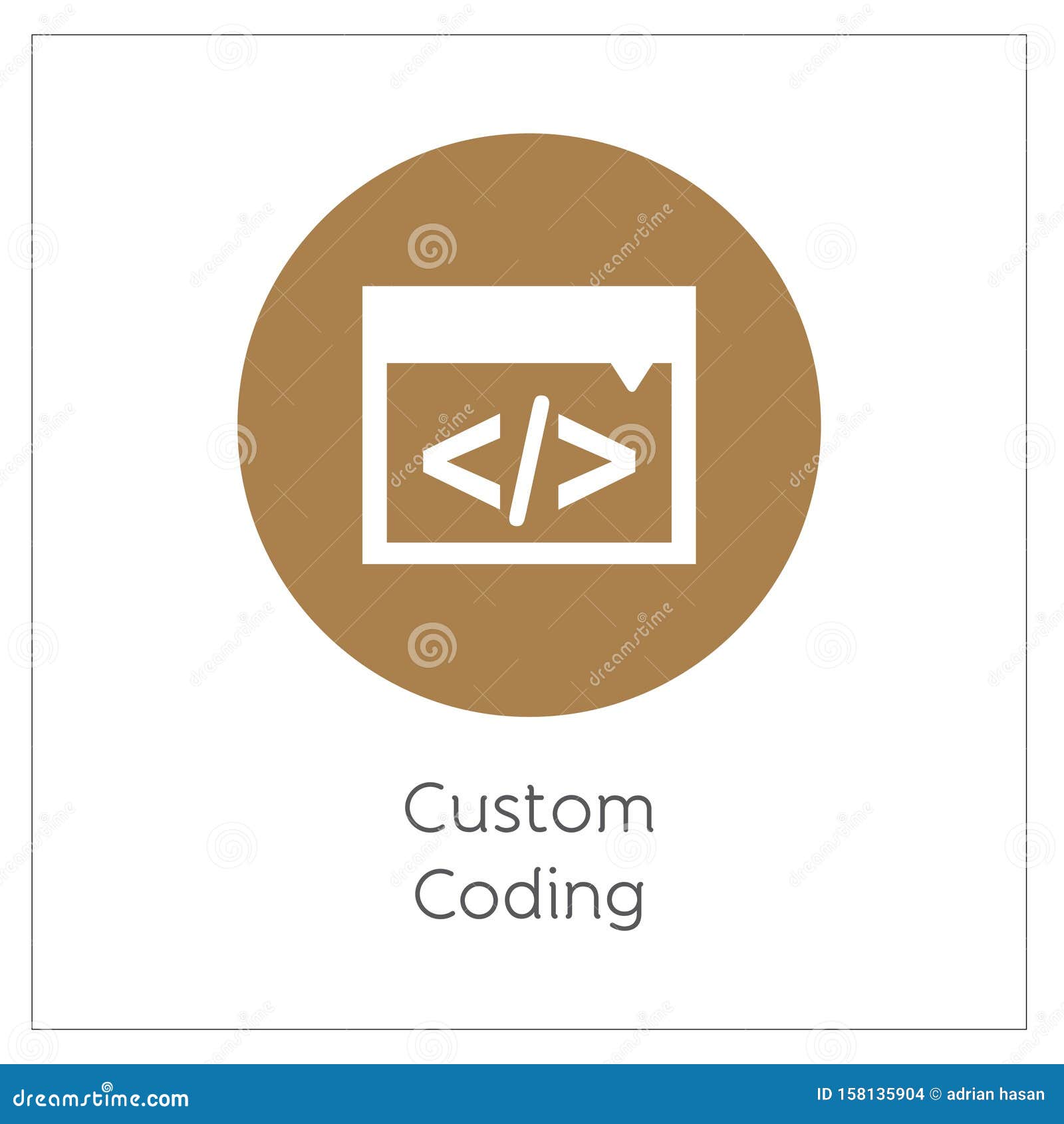 Custom Coding Simple Logo Icon Vector Ilustration Stock Vector ...