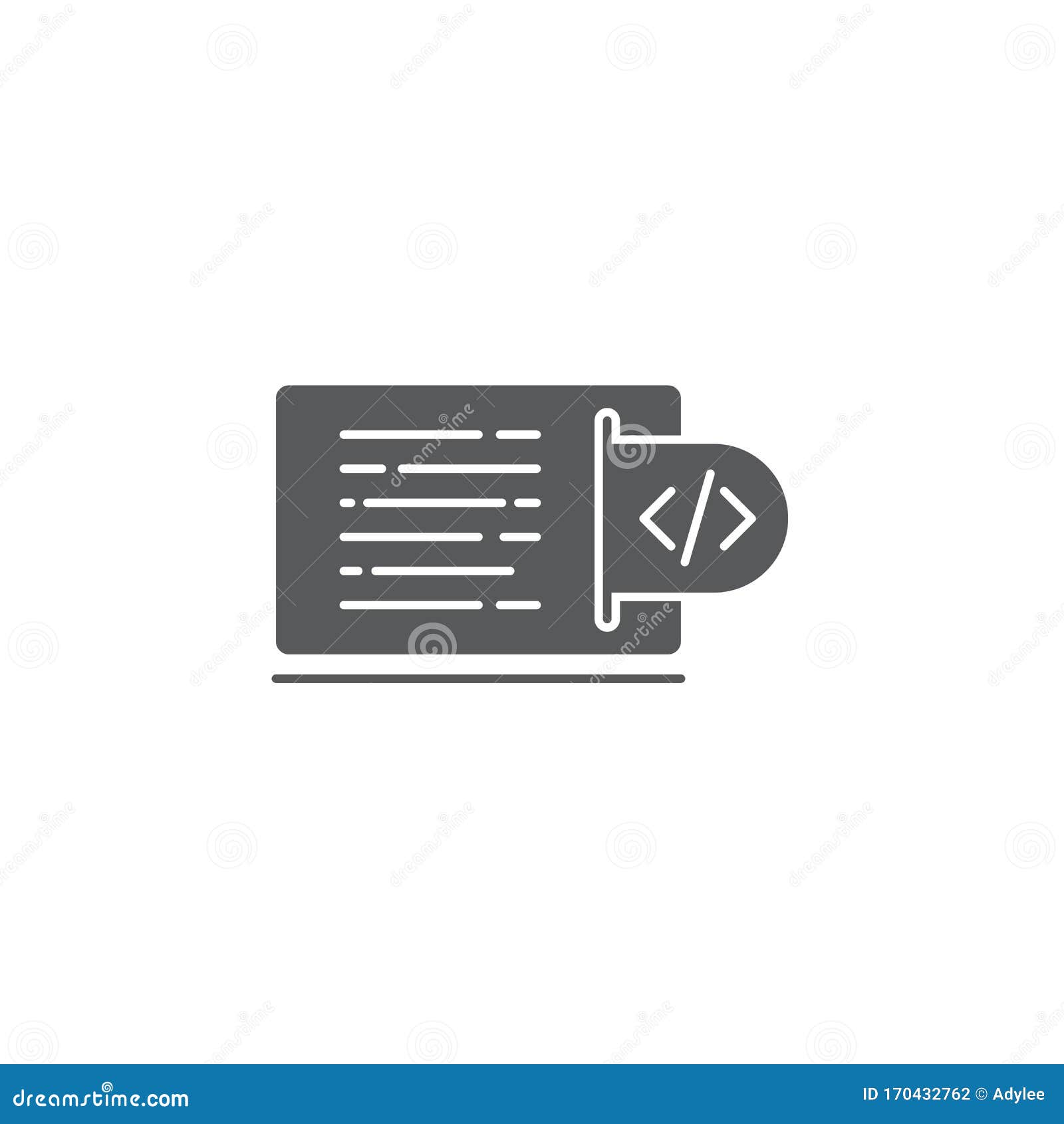 Custom Coding Symbol Programming Vector Icon Isolated On White Background Stock Vector