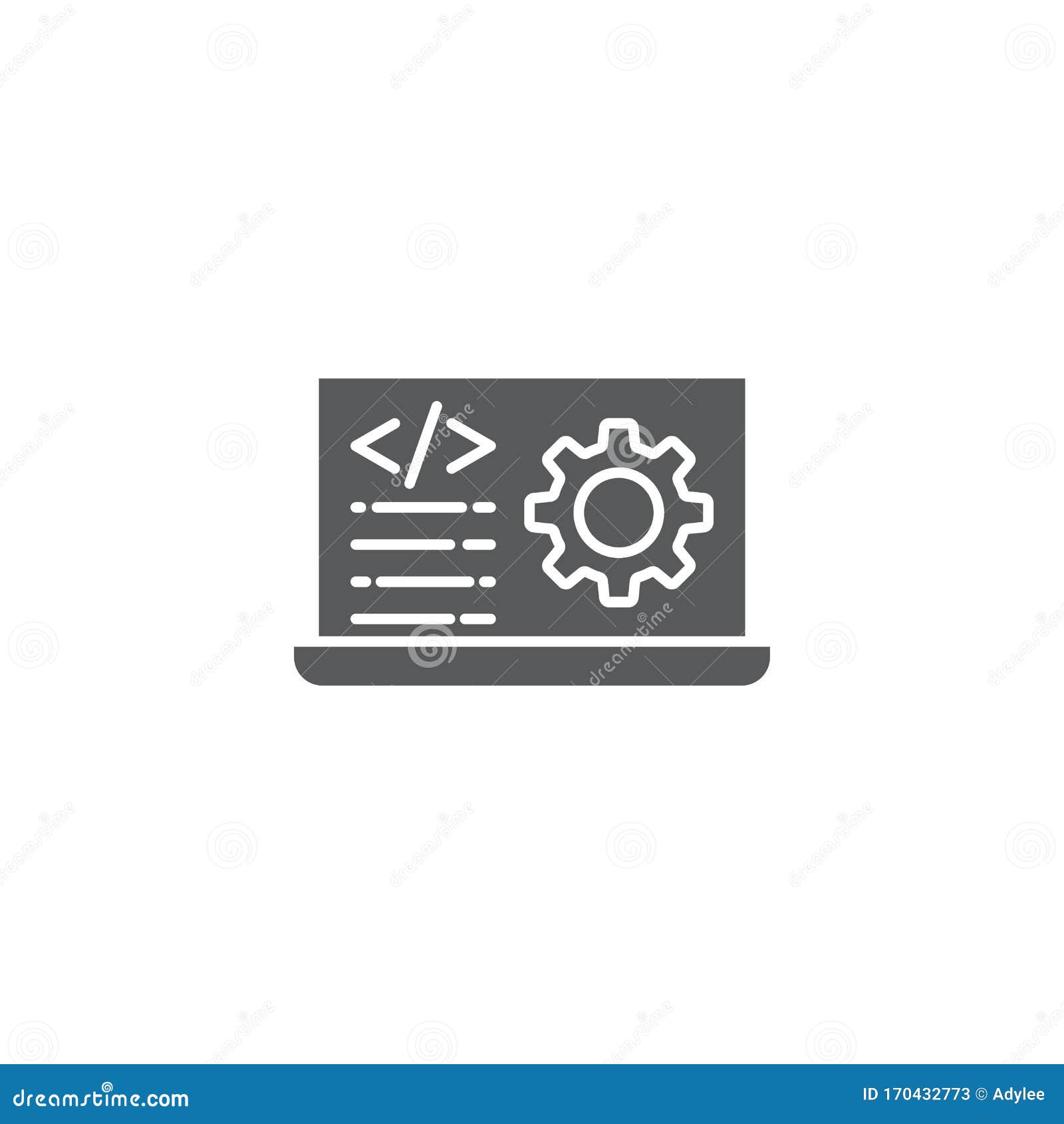 Custom Coding Symbol Programming Vector Icon Isolated On White