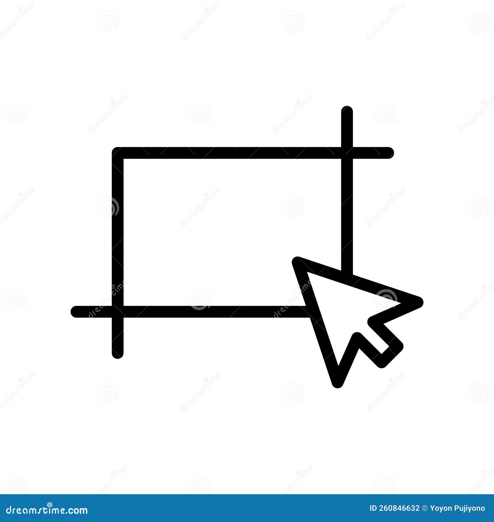 Custom Crop Area Icon with Mouse Pointer Arrow Stock Vector ...