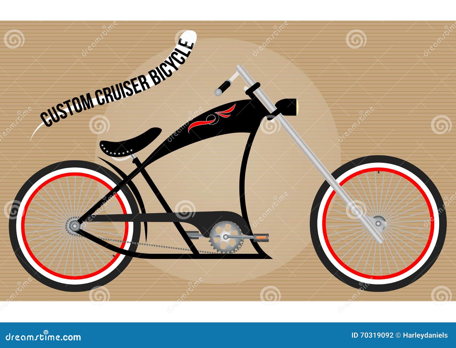 Custom cruiser bicycle stock vector. Illustration of custom - 70319092