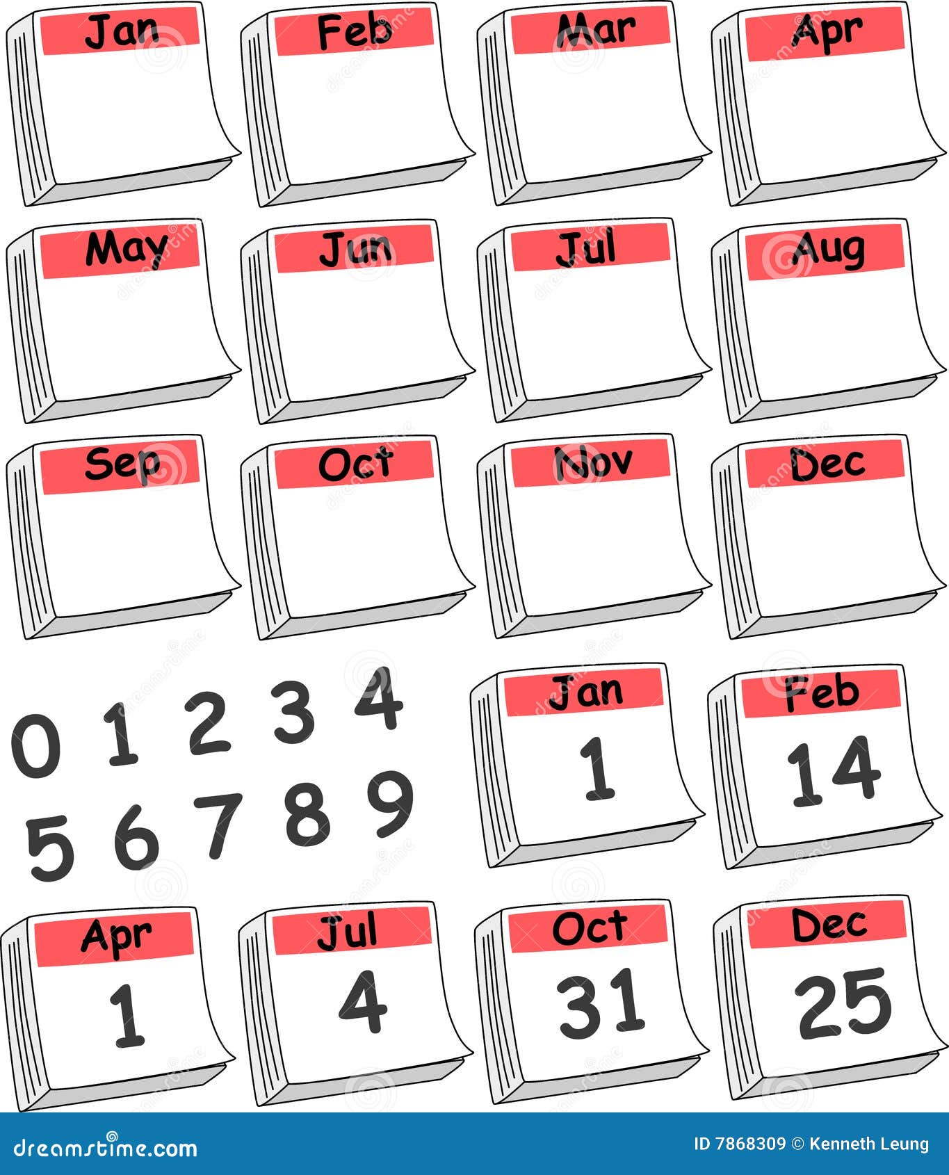 Custom Day Calendar (Red) stock vector. Illustration of plan - 7868309