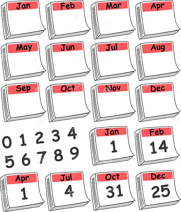 Custom Day Calendar (Red) stock vector. Illustration of plan - 7868309