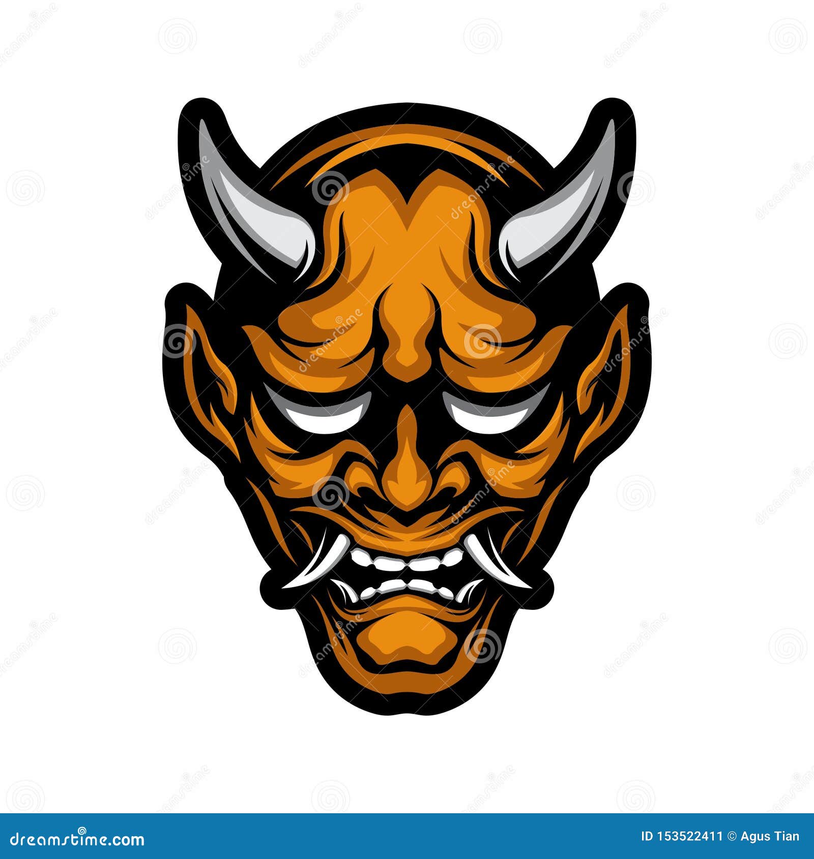 HANYA MASK VECTOR IMAGE stock vector. Illustration of culture - 153522411