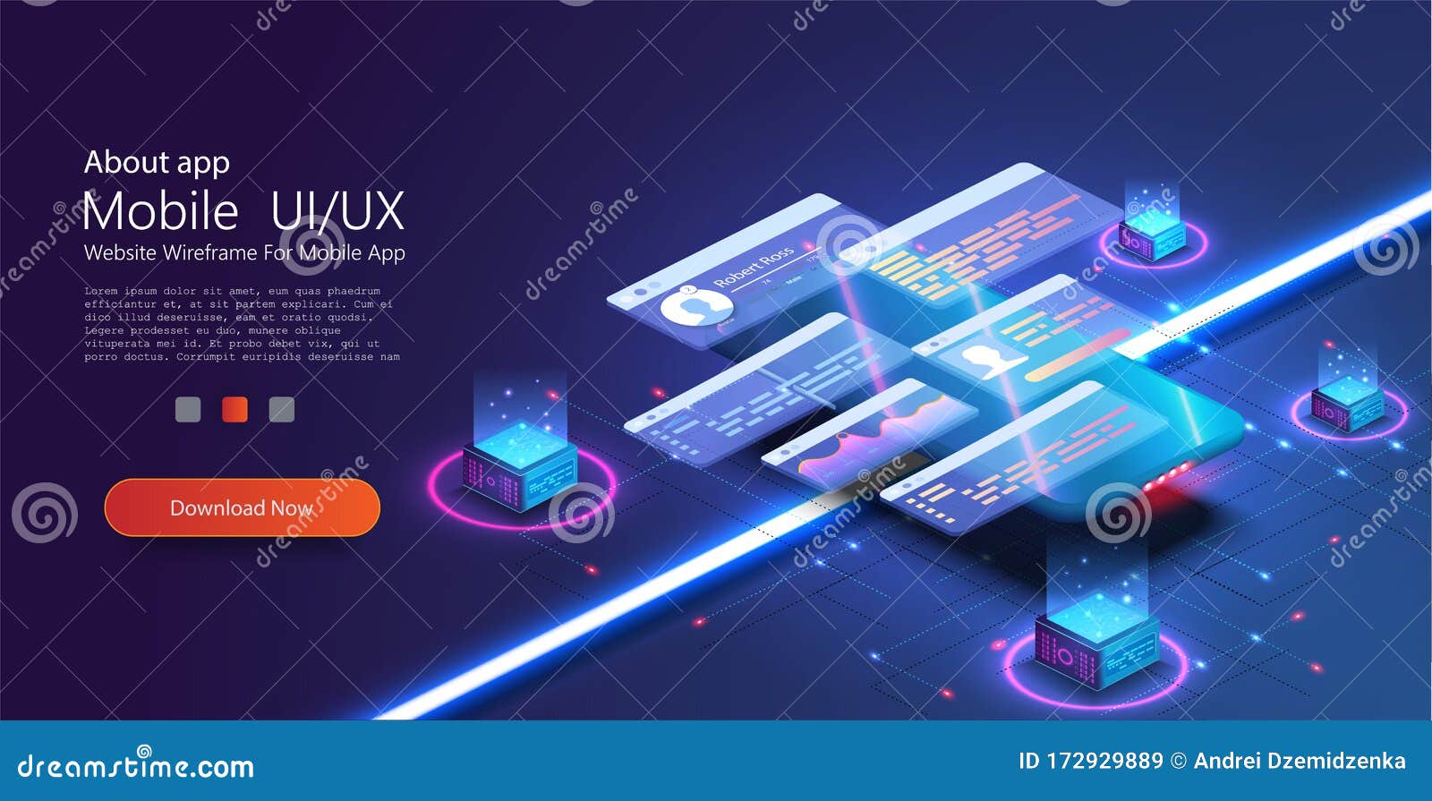 Custom Design for a Mobile Application, Ui UX Design. Phone with a ...