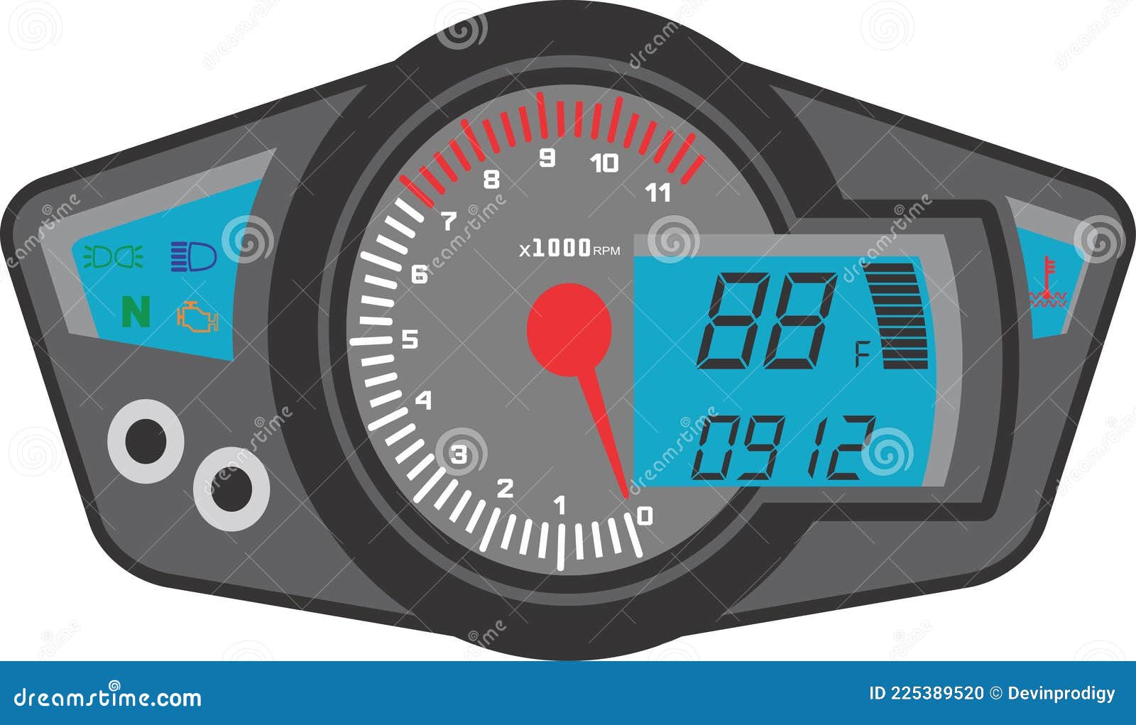 Custom Digital Speedometer Vector Art | CartoonDealer.com #225389520