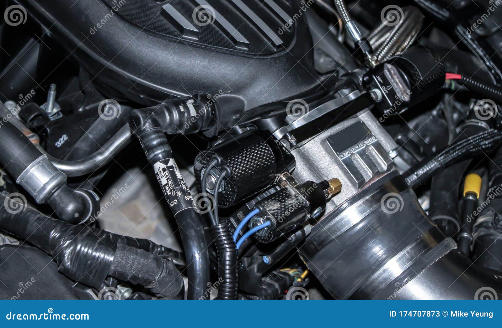 Custom Engine Black and Chrome Setup Two Stock Image - Image of cool ...