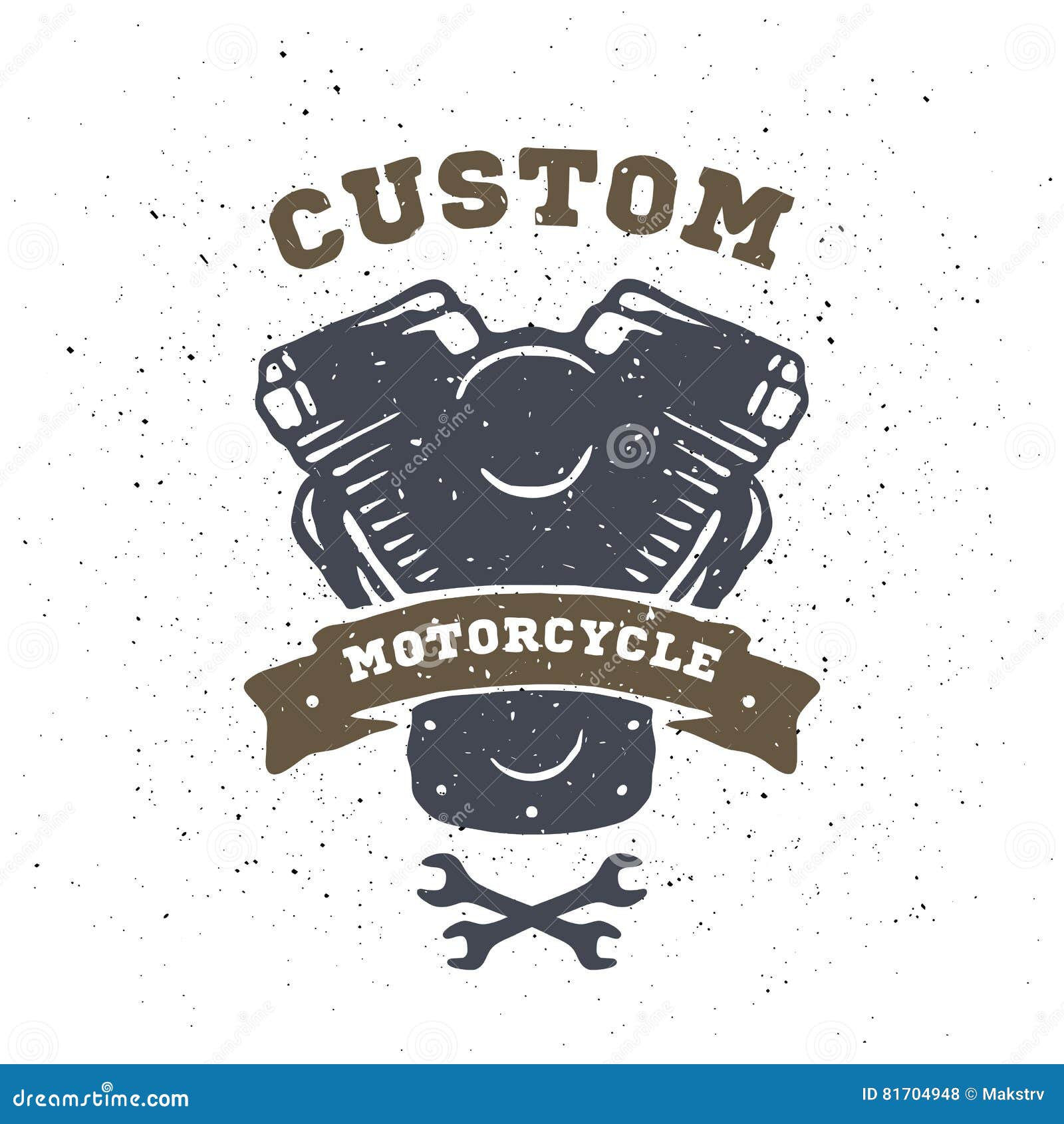 Custom engine hand drawn. stock vector. Illustration of emblem - 81704948