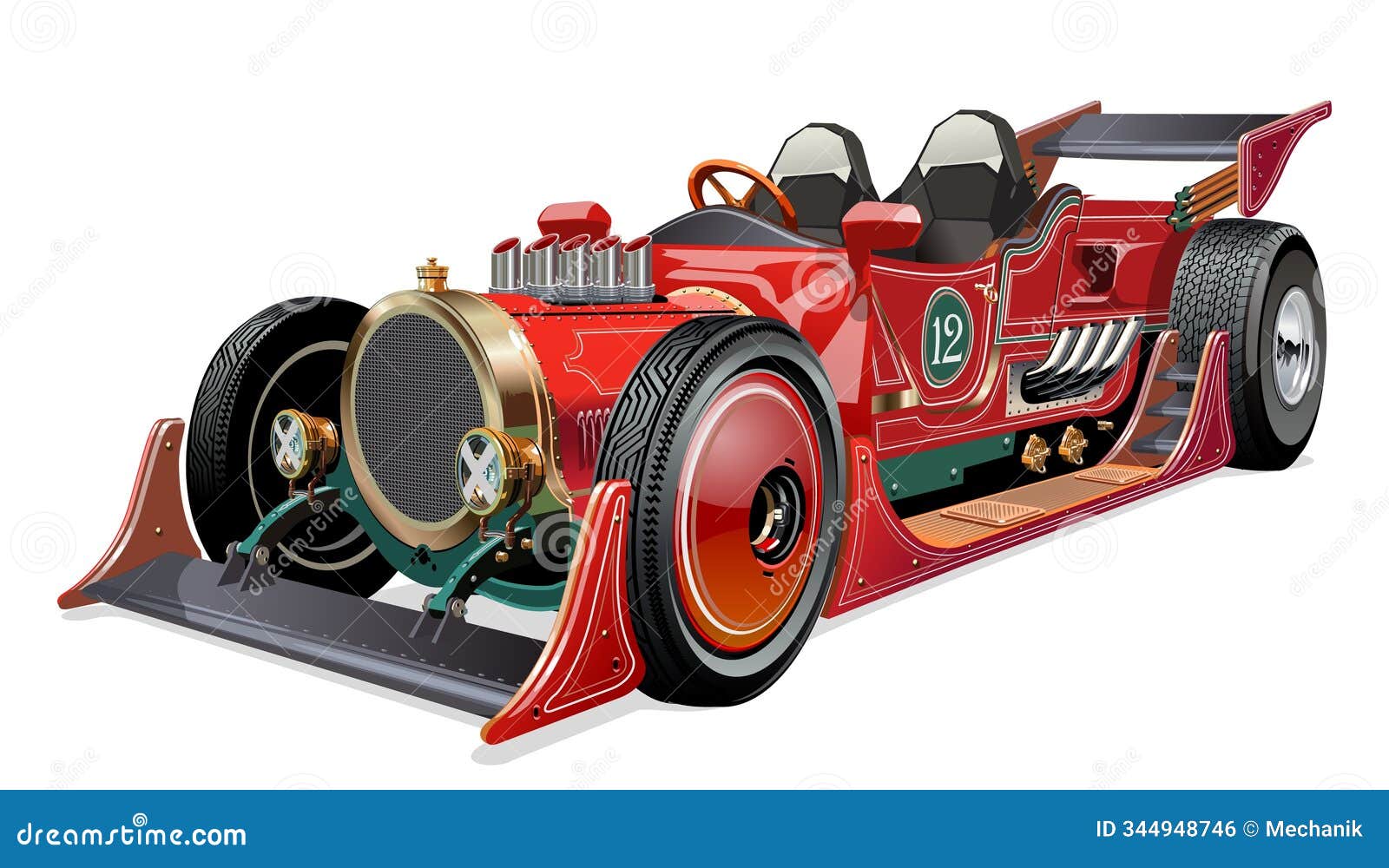 Vector Custom Fiction Retro Race Car Concept Stock Illustration ...