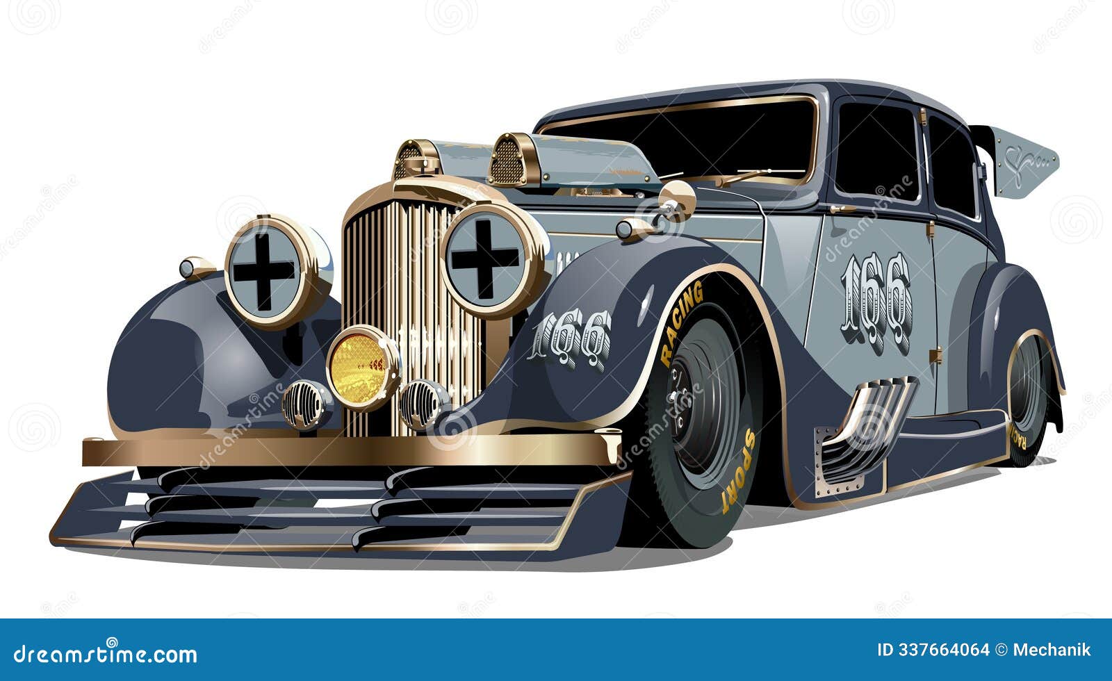 Retro Race Car, Vintage Vector Symbol | CartoonDealer.com #252166892