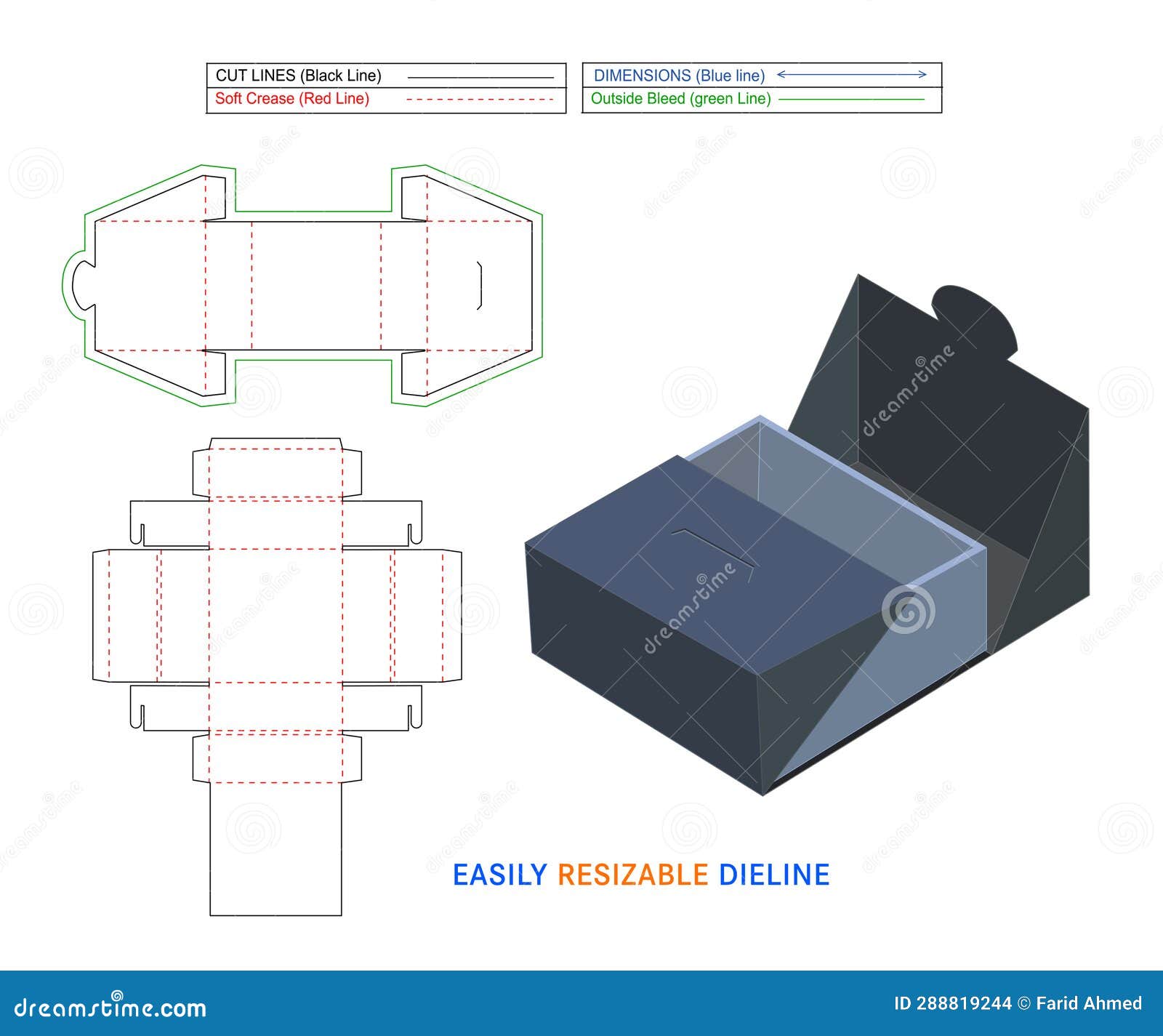 Custom Rigid Box, Magnetic Rigid Luxury Boxes Dieline Template Royalty ...