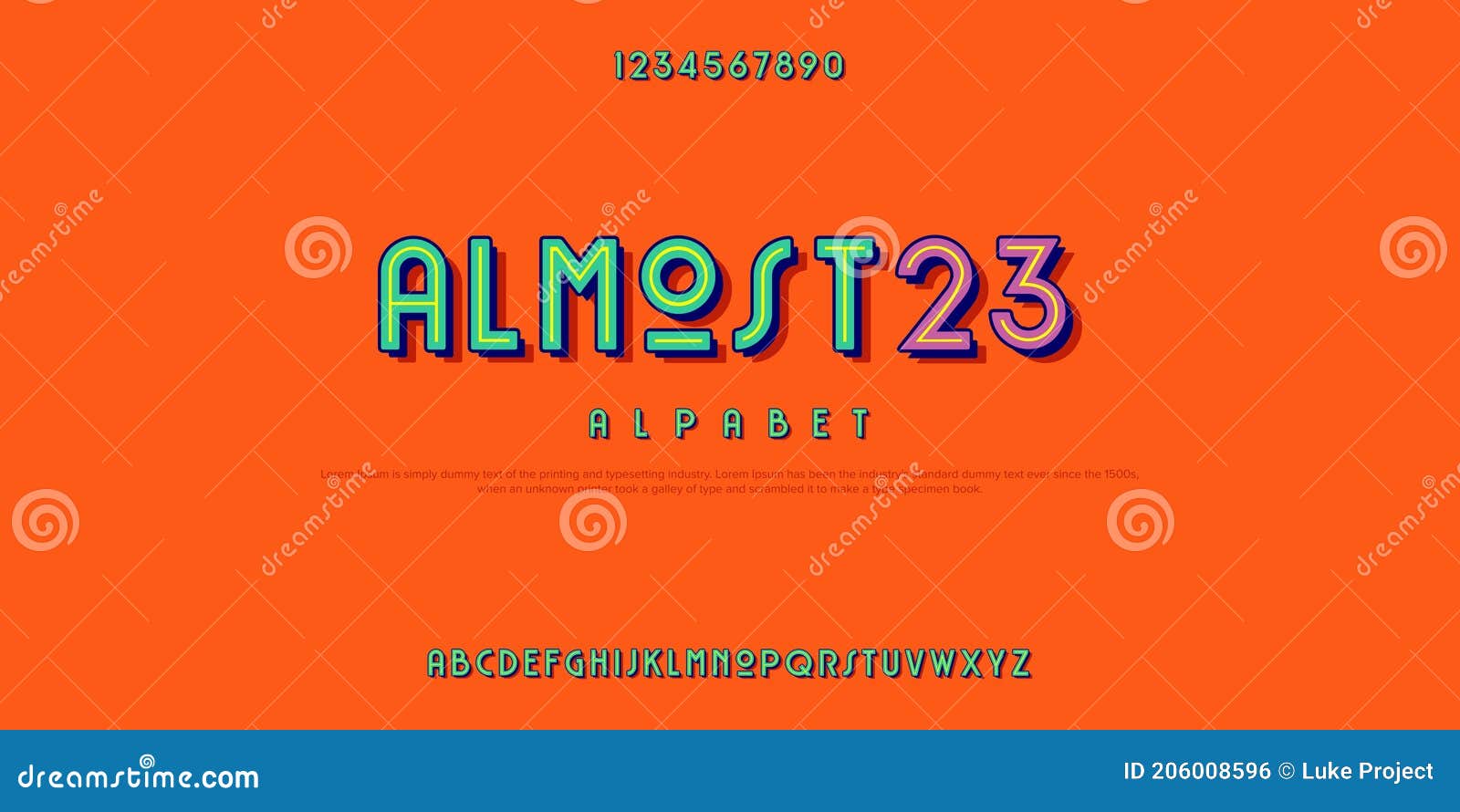 Tech Typeface Font Custom Sans Serif with a Line in the Center Text ...