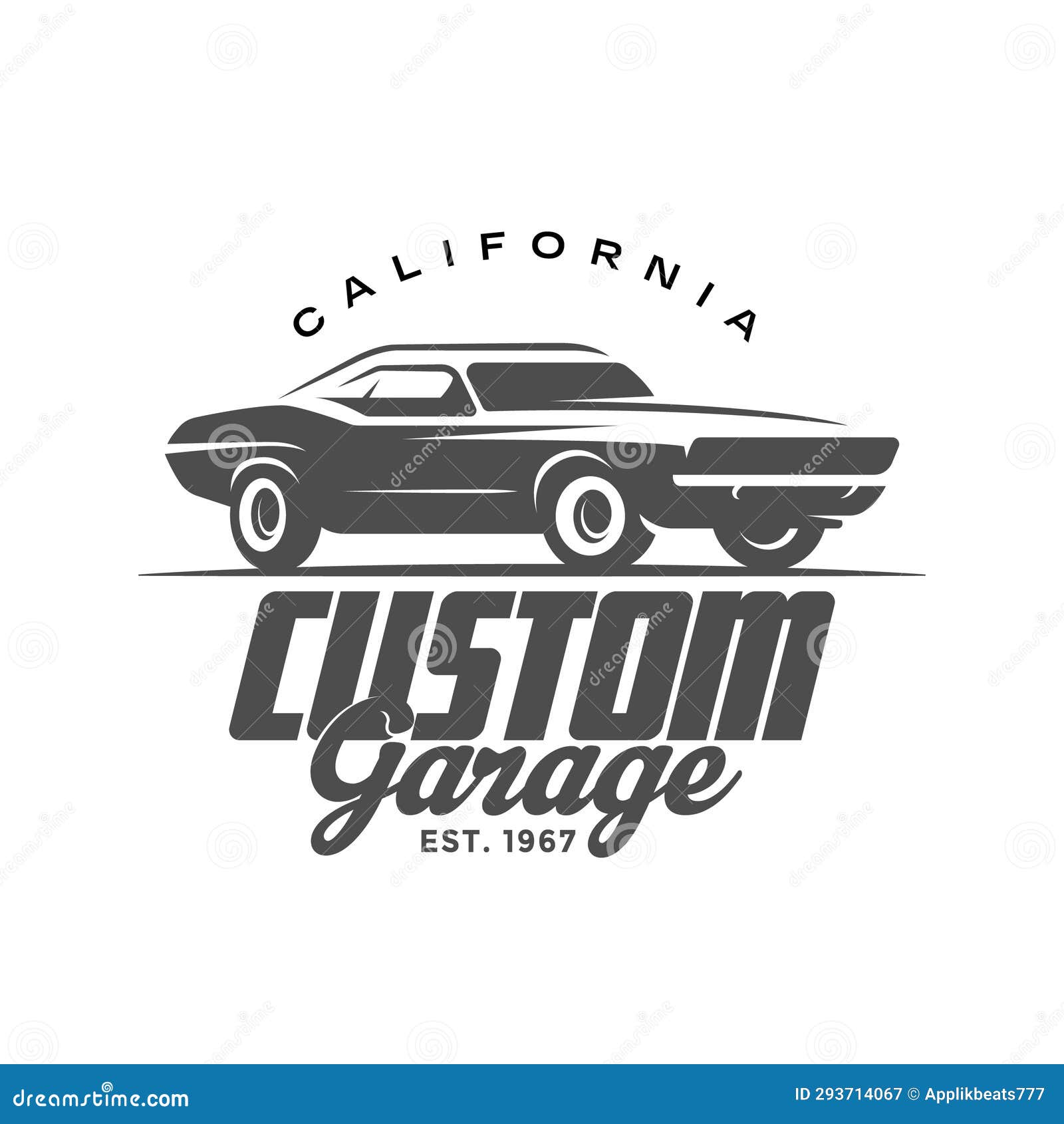 Custom Garage Logo. Retro Car Label, Badge Stock Vector - Illustration ...