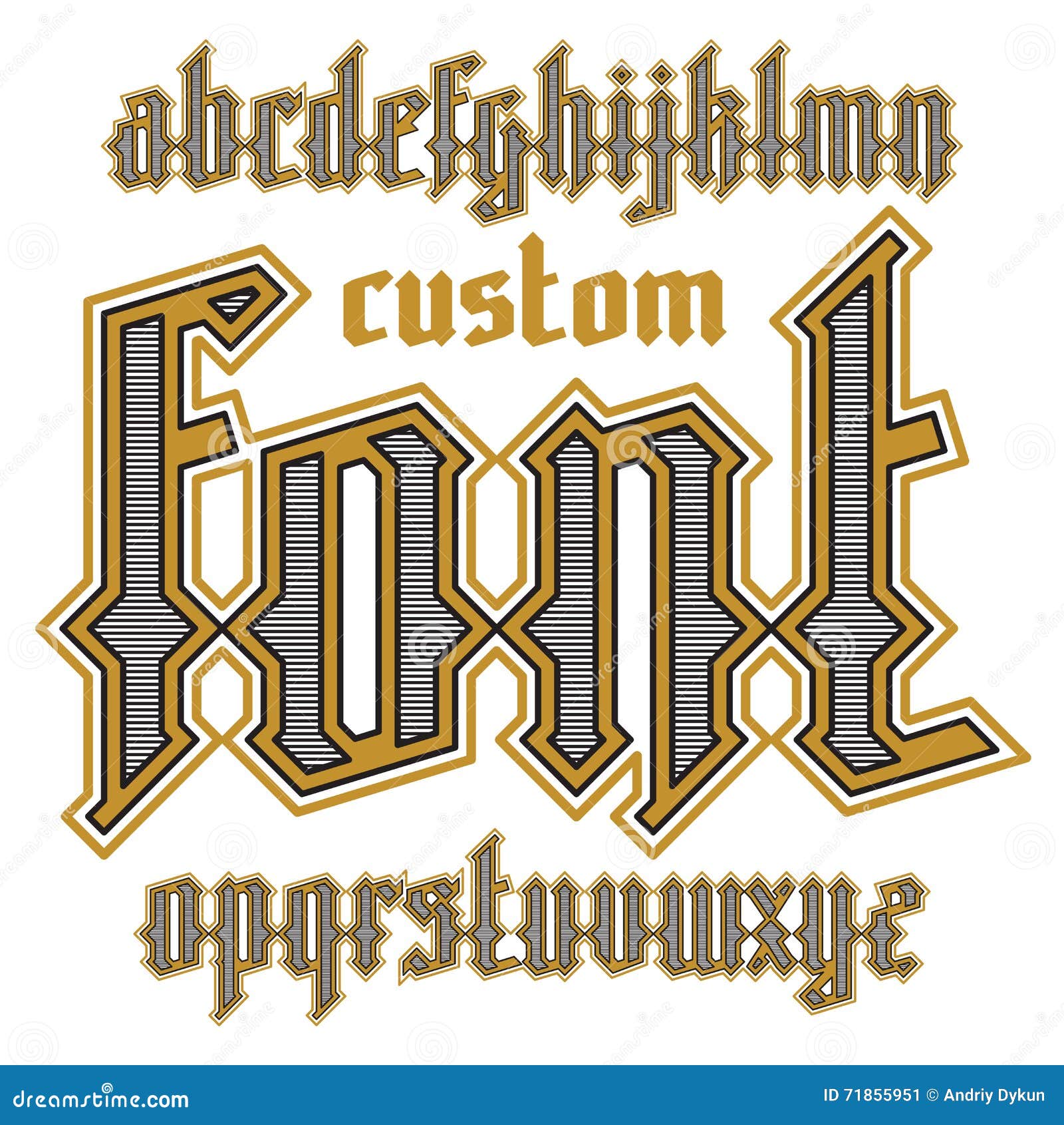 Custom gothic font stock vector. Illustration of bold - 71855951