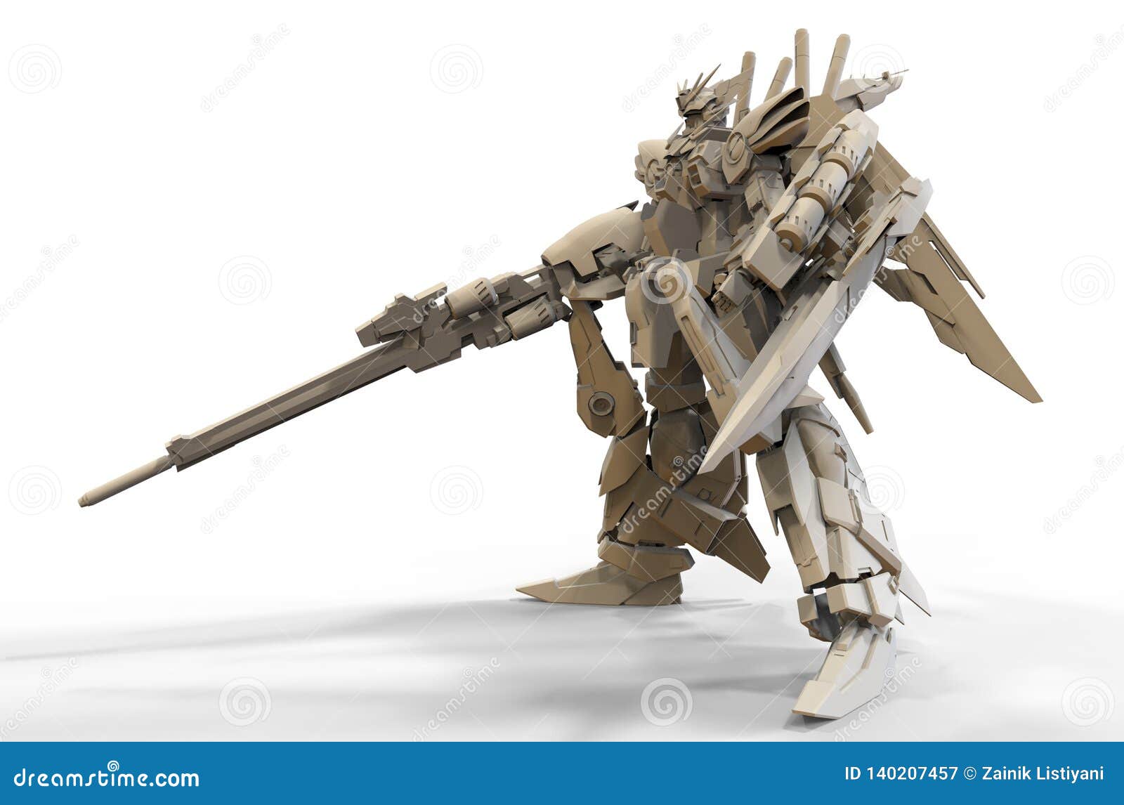 3d Rendering of a Mech Standing on a Isolated Background Stock ...