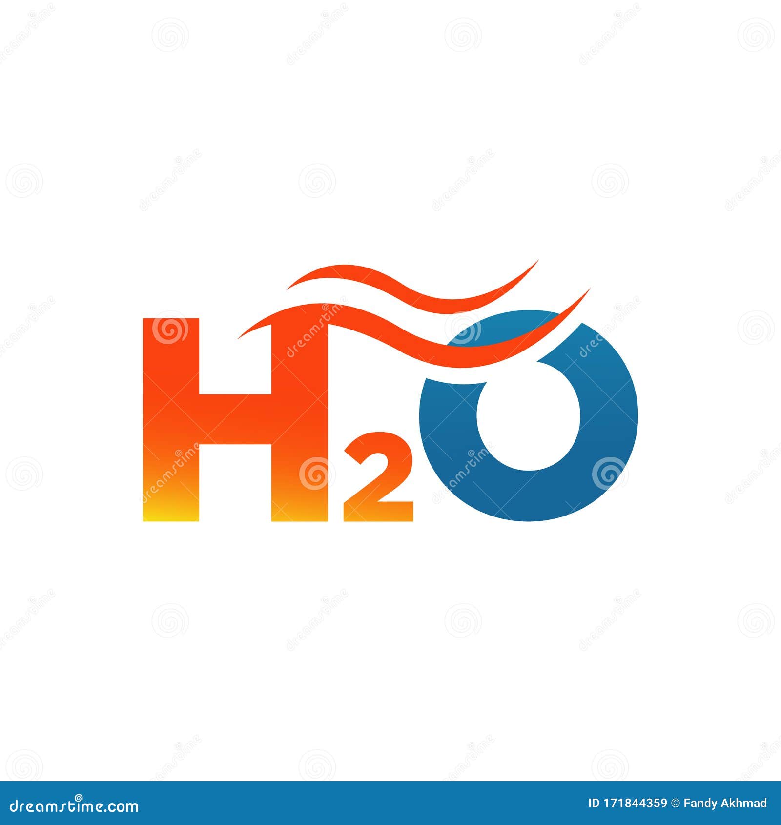 Custom H2O Logo Chemical Formula for Water the Letter of H2O Vector ...