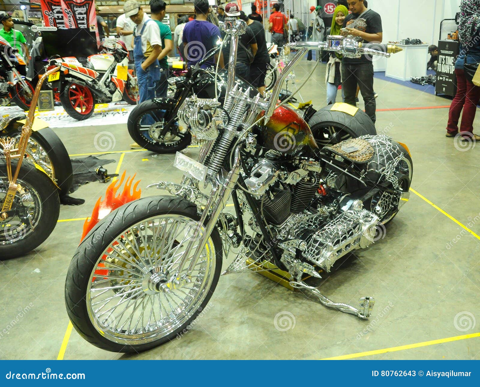 Custom Harley Davidson Motorcycle and Engine Editorial Stock Photo ...