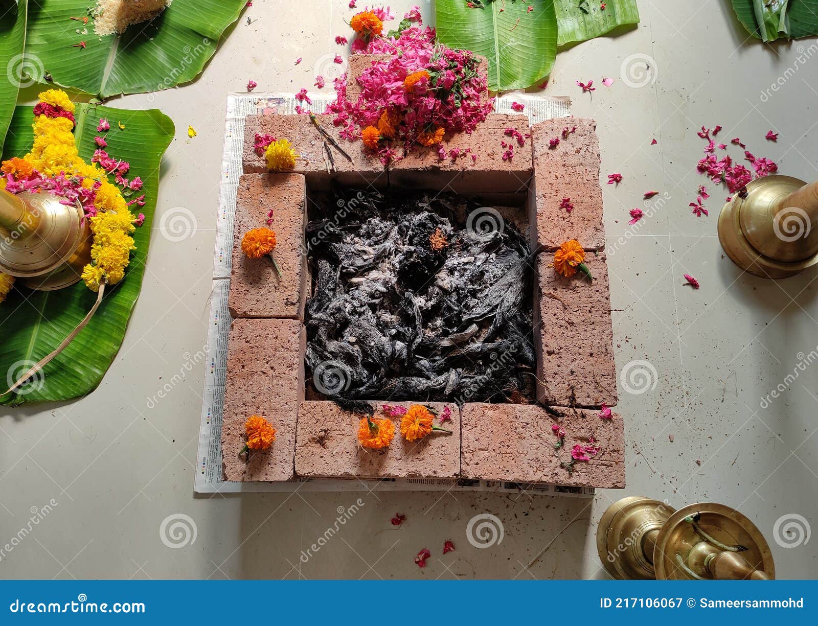 Fire-altar Used in Hindu House Warming Ceremony Stock Image - Image of ...