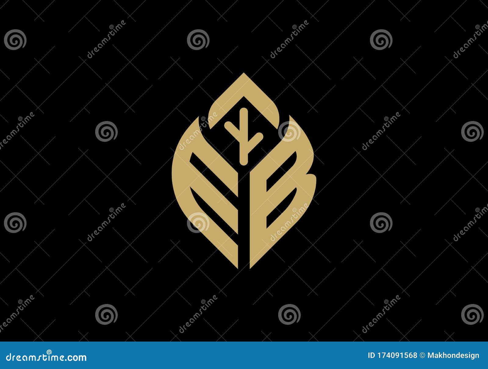 Custom Initial Letter E and B in a Leaf Sign, Gardening or Farming Logo ...