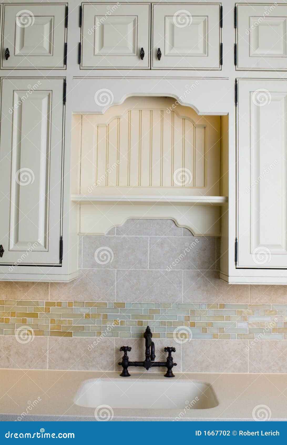 Custom Kitchen with Tile Work Stock Photo - Image of detail, hand: 1667702