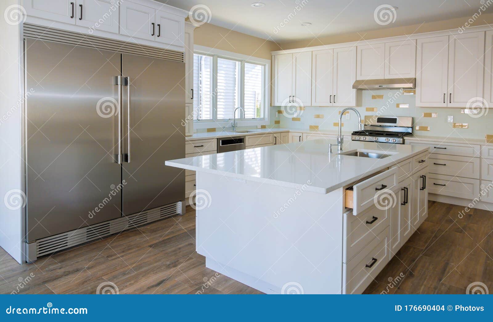 Custom Kitchen in Various of Installation Base Cabinets Stock Photo ...