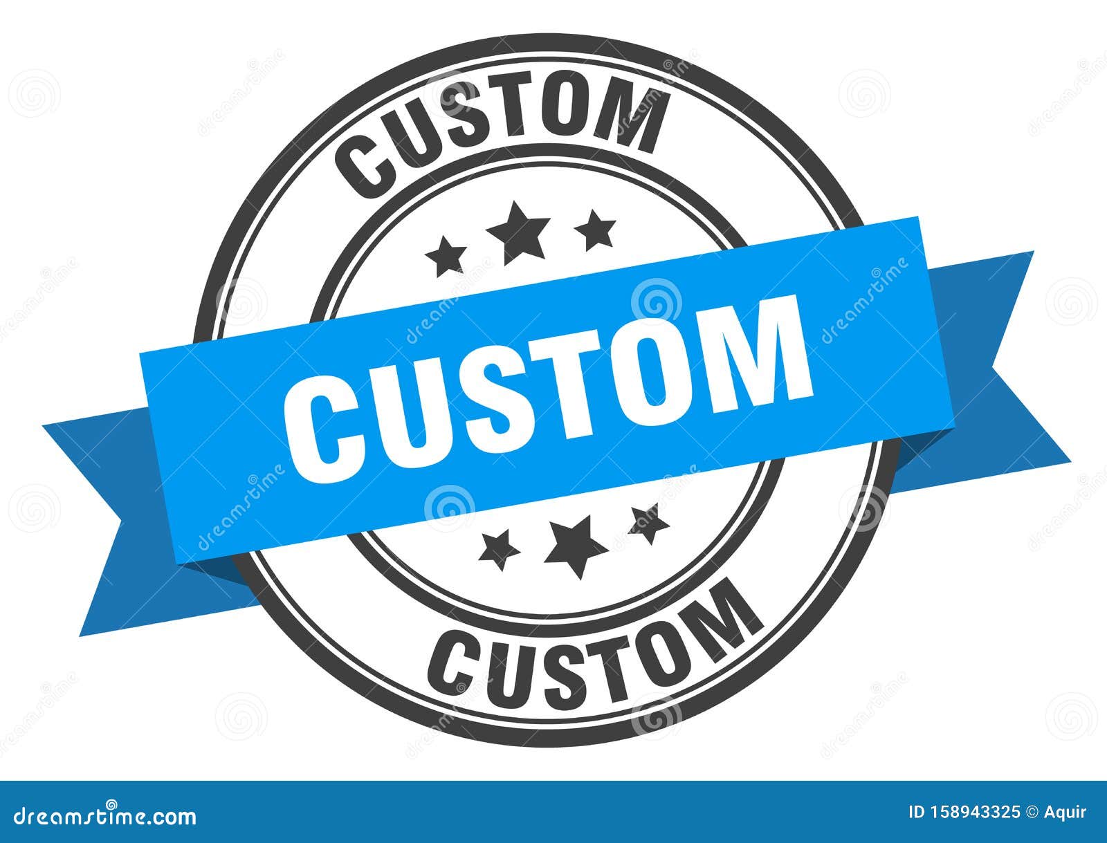 Custom label stock vector. Illustration of custom, ribbon - 158943325
