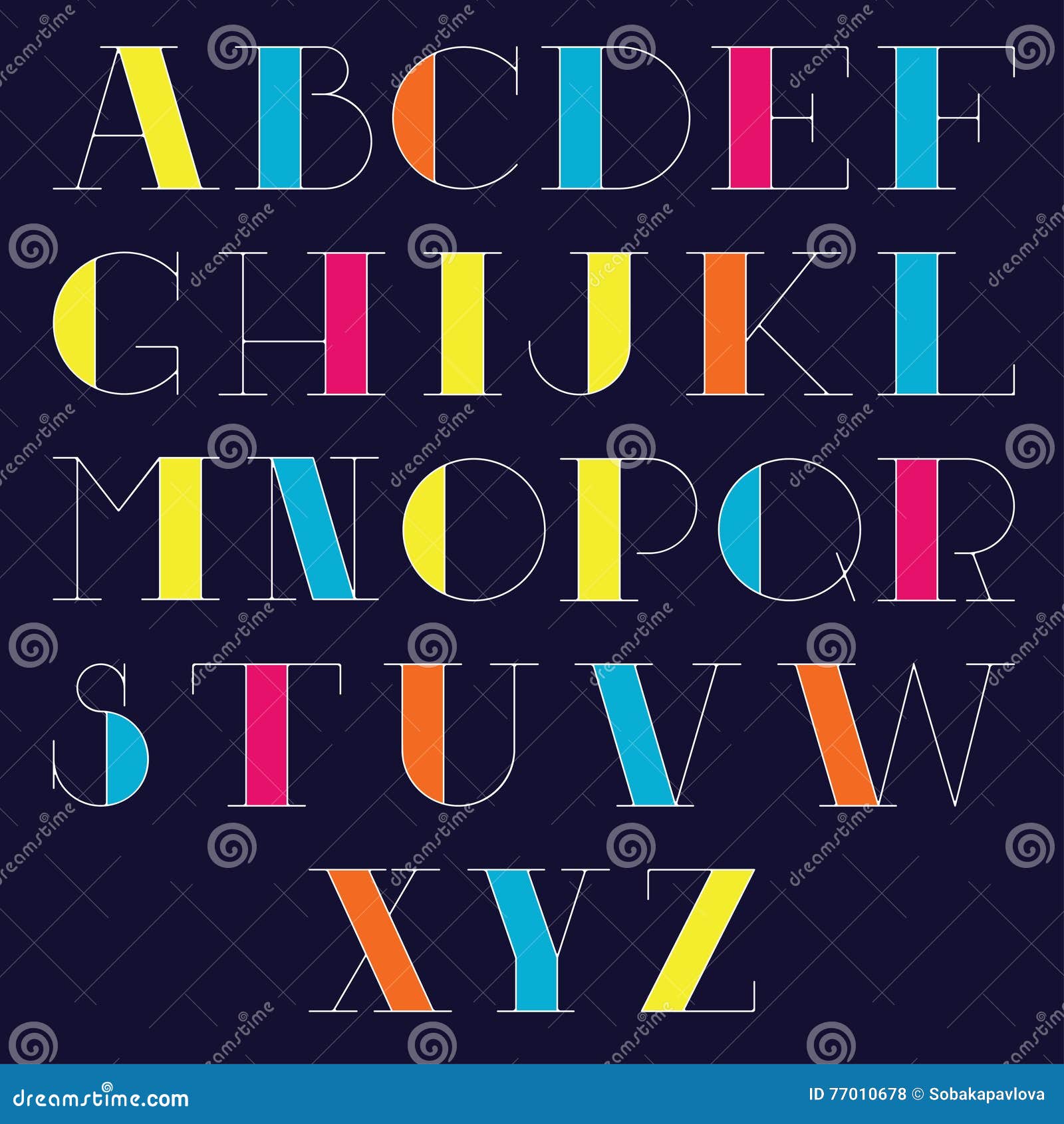 Custom Latin Poster Font. Bold Contrast Serif Uppercase Stock ...