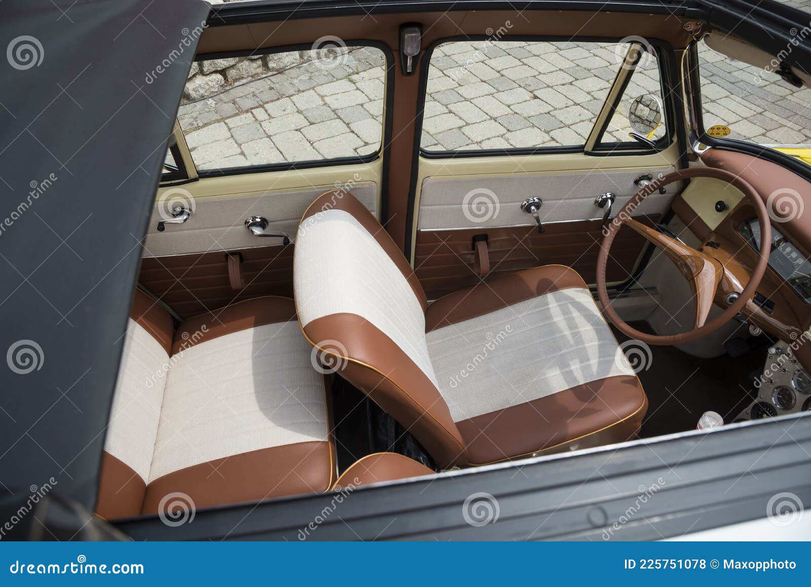 Custom Made Interior of a Vintage Classic Car Stock Photo - Image of ...