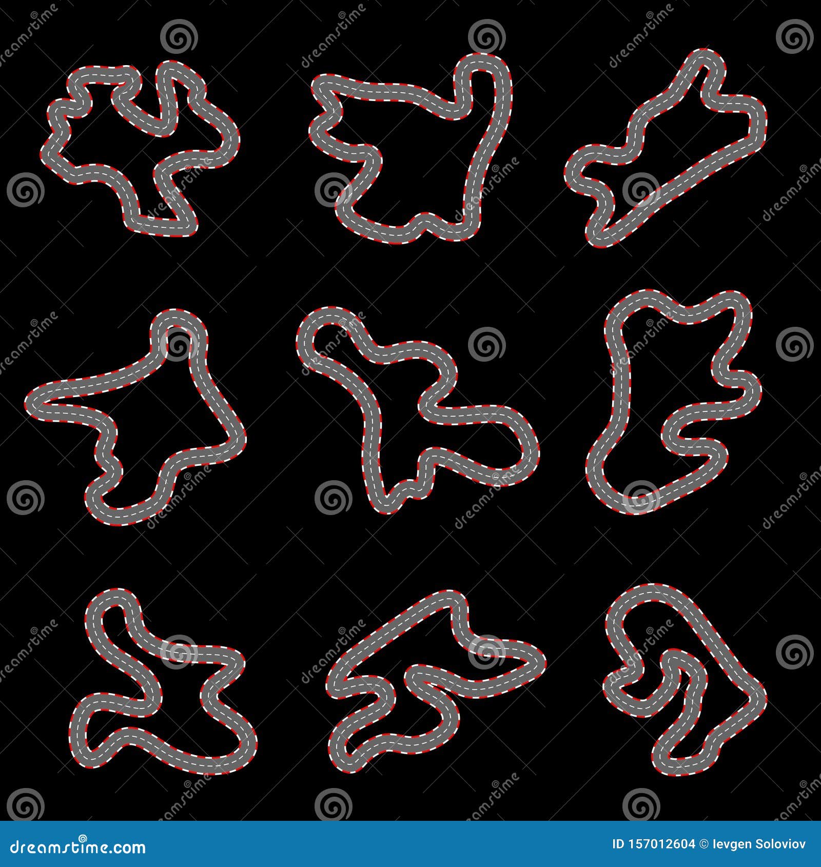 Custom Made Race Track Maps Stock Vector - Illustration of southern ...