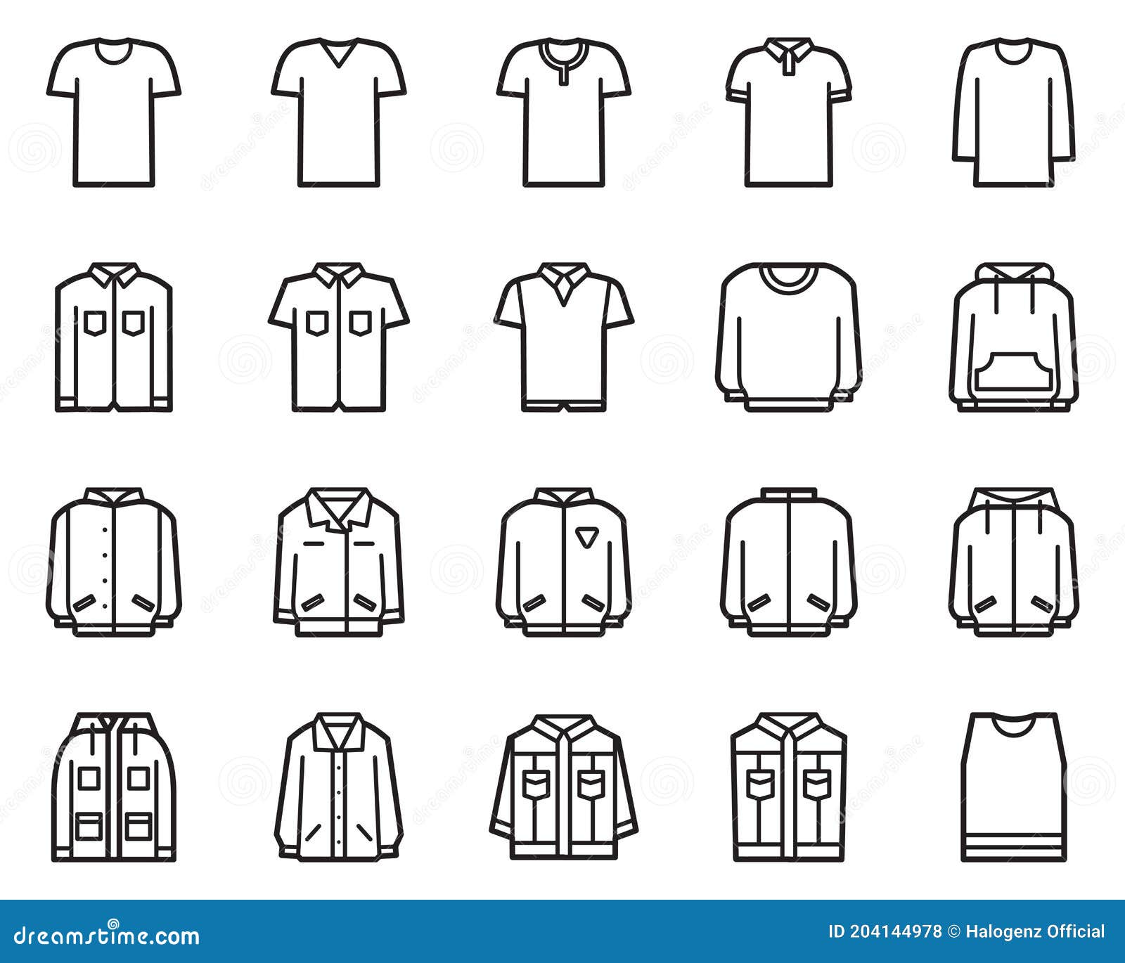 20 custom menswear icons stock vector. Illustration of logo - 204144978