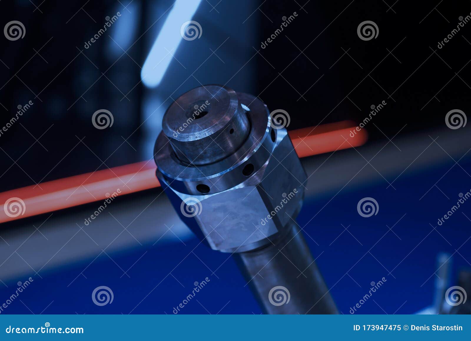 Custom-milled Machine Part Made with CNC Machine. Stock Image - Image ...