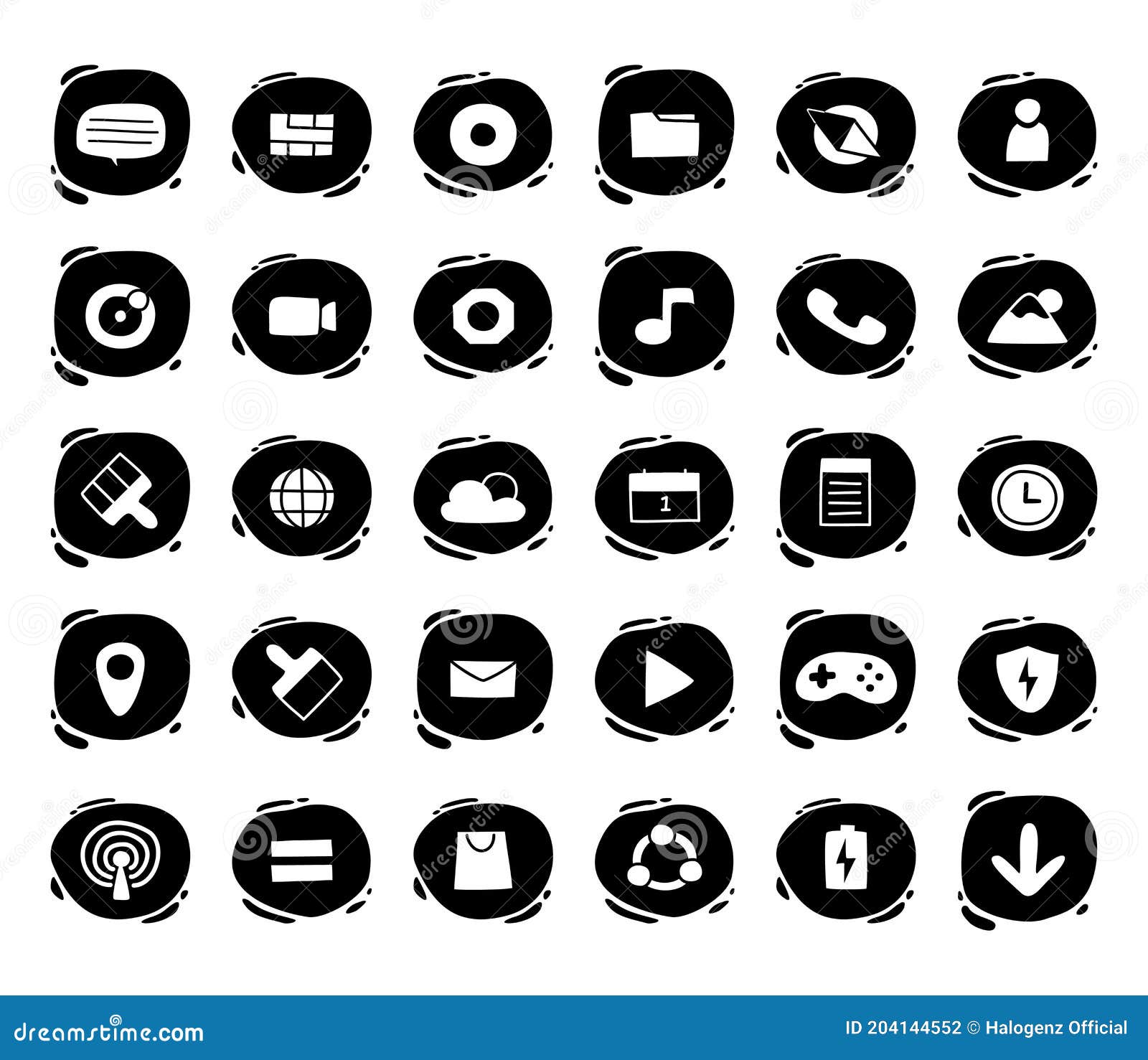 30 Custom Mobile Phone Icons Stock Vector - Illustration of convert ...