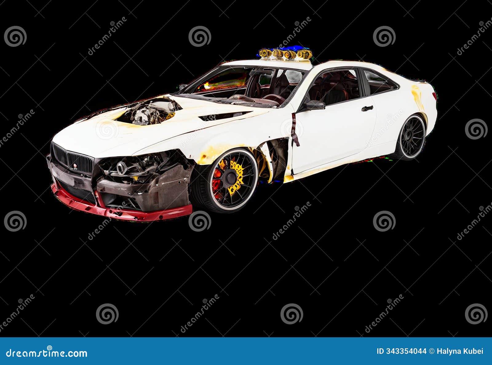 Custom Modified Car with a Transparent Background Featuring an Exposed ...
