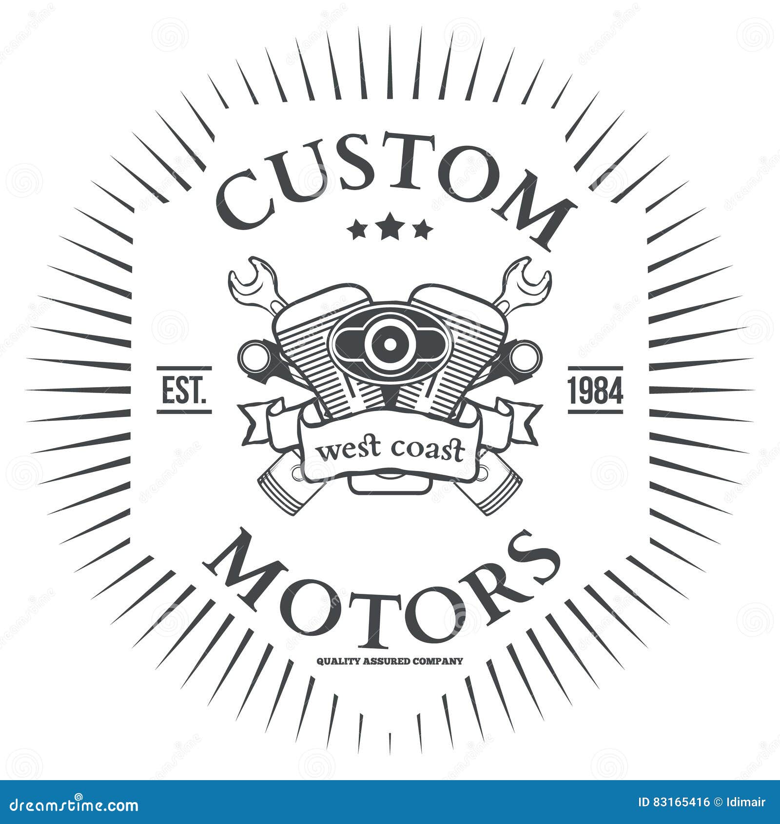 Custom Motor Front View Monochrome Vector Isolated Eps Cartoondealer