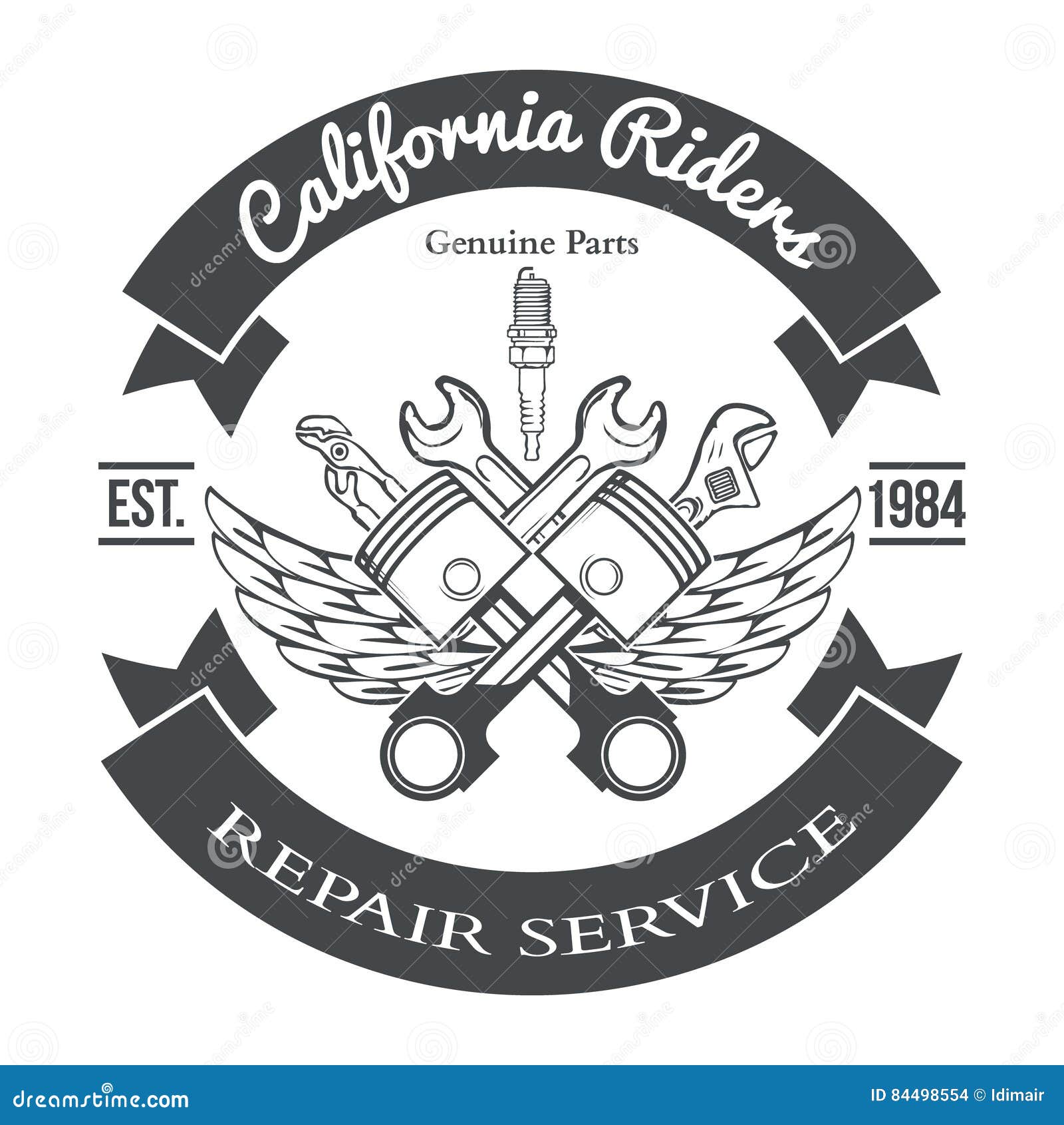 Custom Motor Front View Monochrome Vector Isolated Eps Cartoondealer