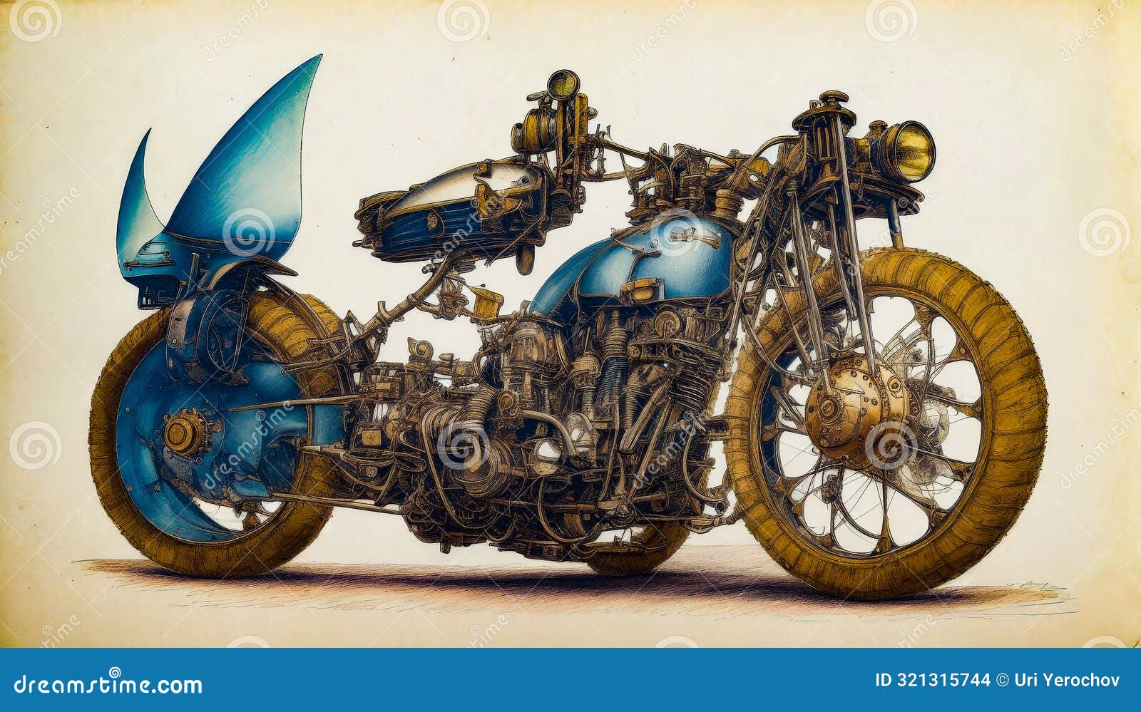 A Custom Motorcycle in an Authentic Creative Workshop. Motorcycle in ...