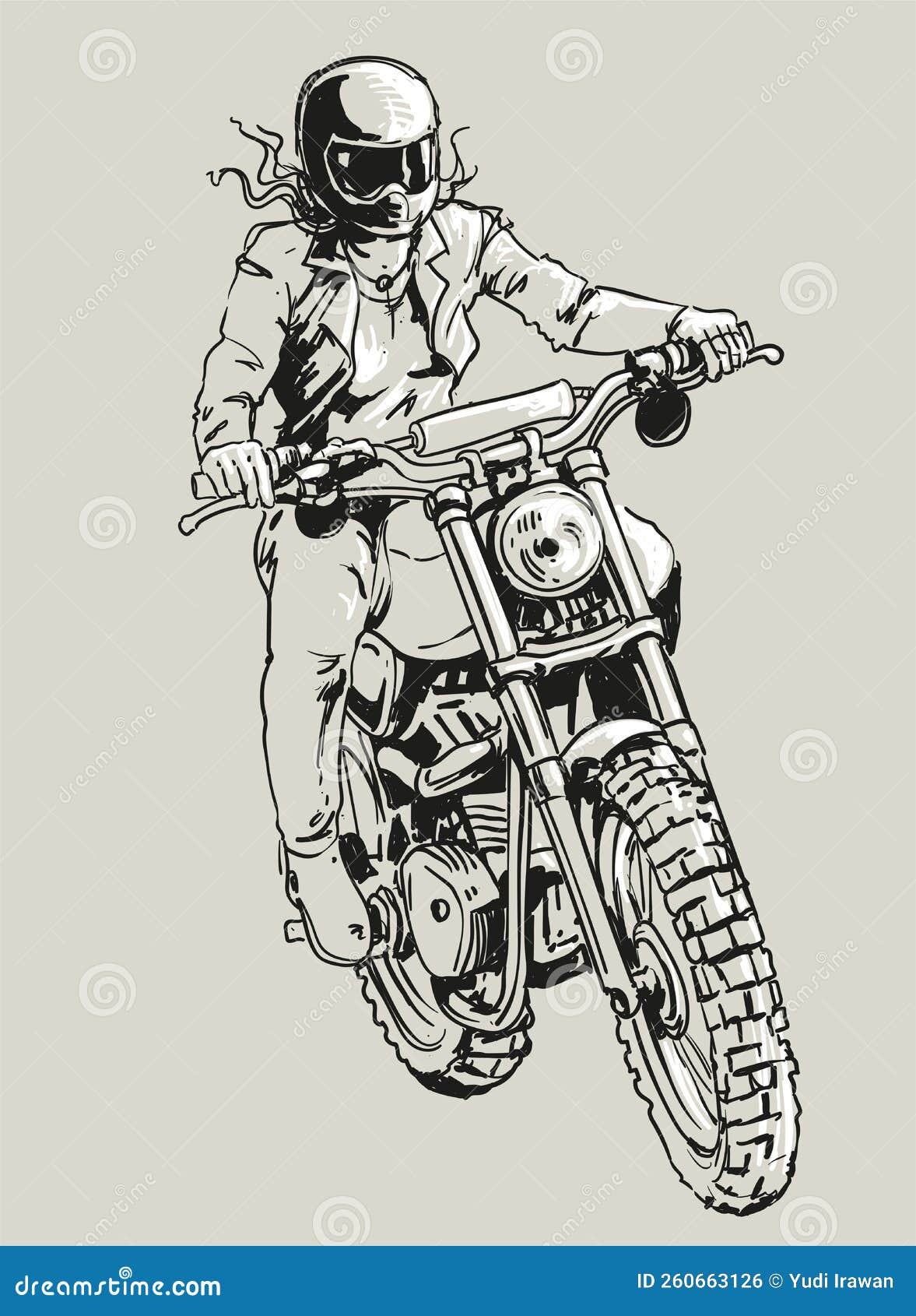 Scrambler Motorcycle Logo, With Line Illustration And Retro Mode ...