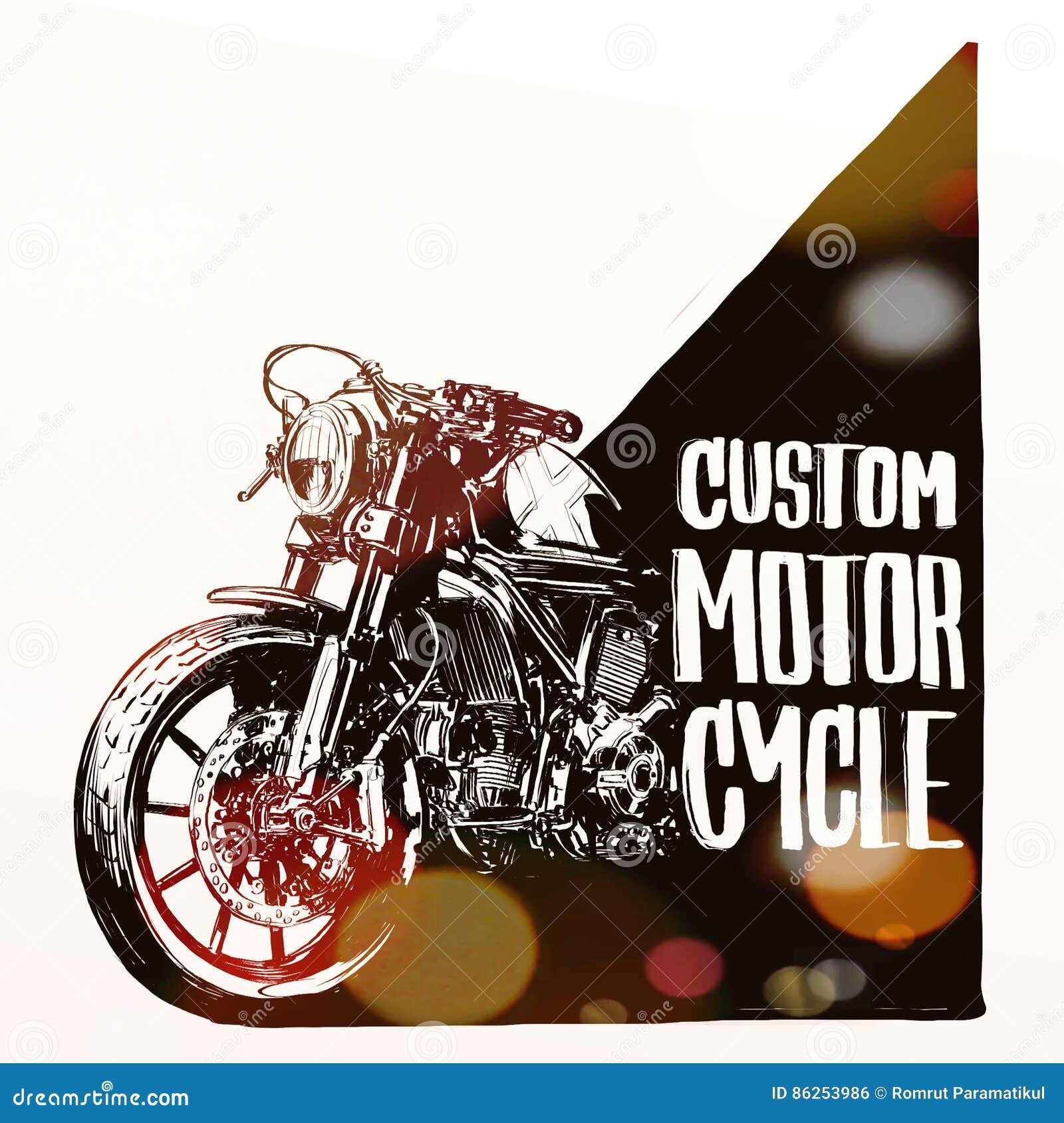 Custom motorcycle poster editorial photo. Illustration of font - 86253986