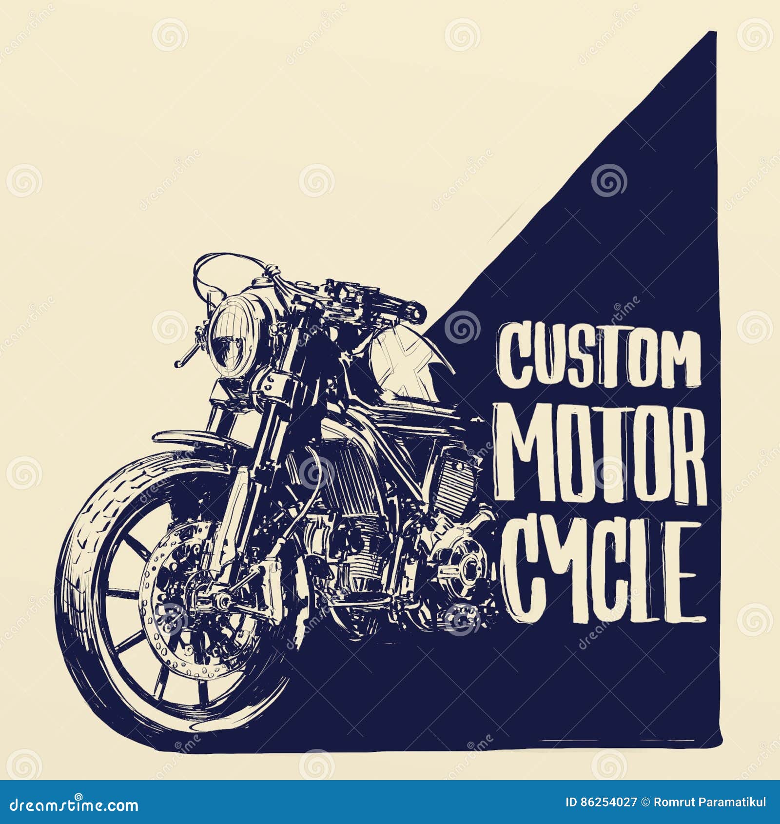 Custom motorcycle poster editorial photography. Illustration of draw ...