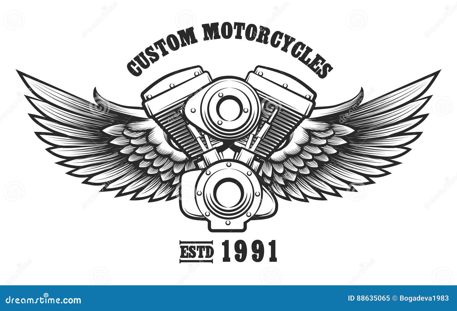 Custom Motorcycle Workshop Emblem Stock Vector - Illustration of ...