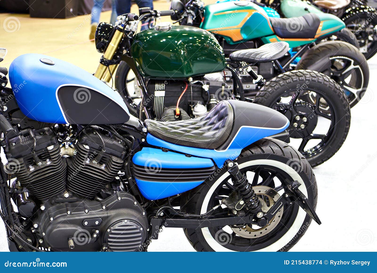 Custom Motorcycles on Display Stock Photo - Image of engine, business ...