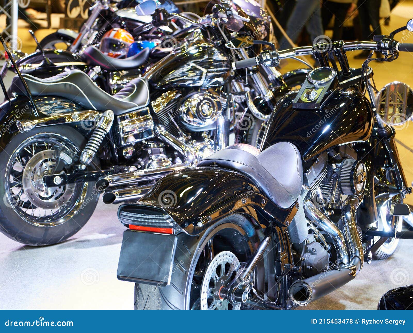 Custom Motorcycles on Display Stock Photo - Image of tires, shop: 215453478