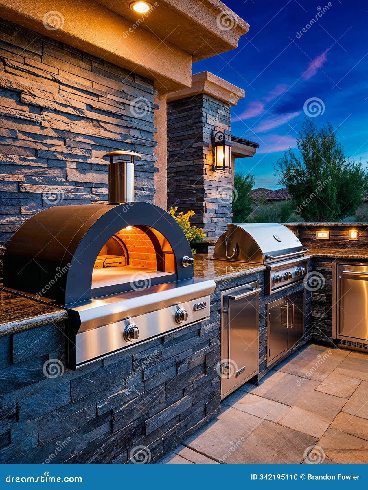 Custom Outdoor Kitchen and Living Area with Italian-Style Pizza Oven ...