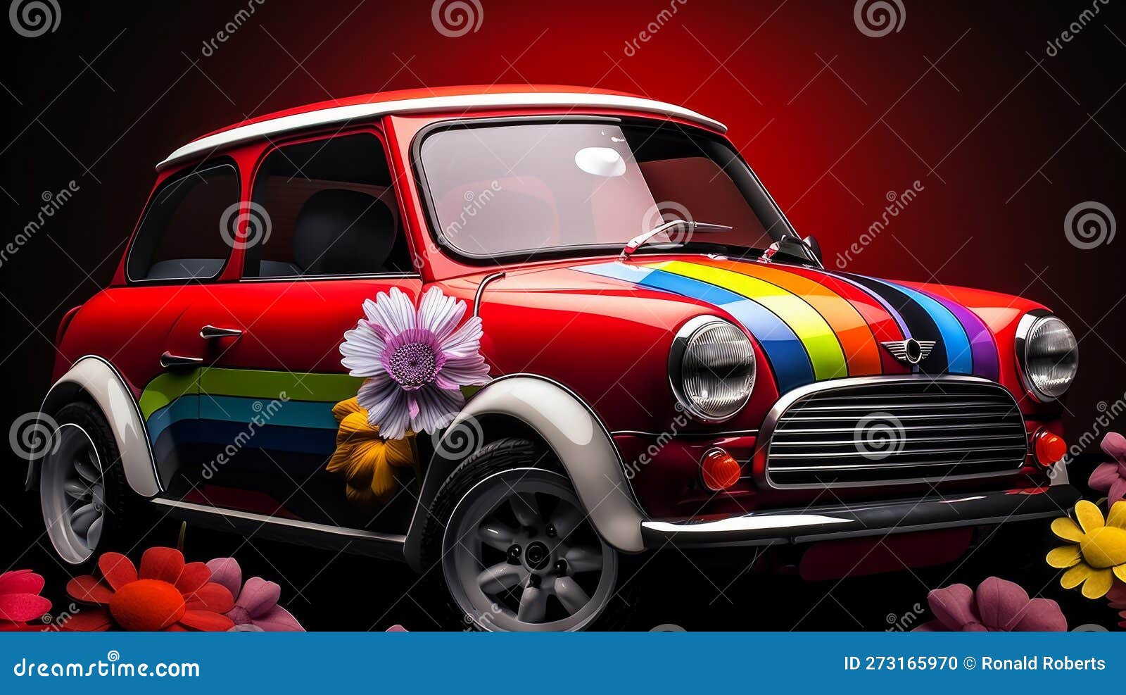 Custom red Mini Cooper AI stock illustration. Illustration of antique ...