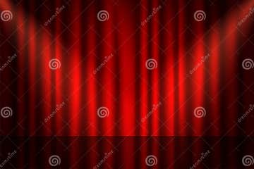Custom Red Stage Curtain Banner with Spot Light Effect Stock Vector ...