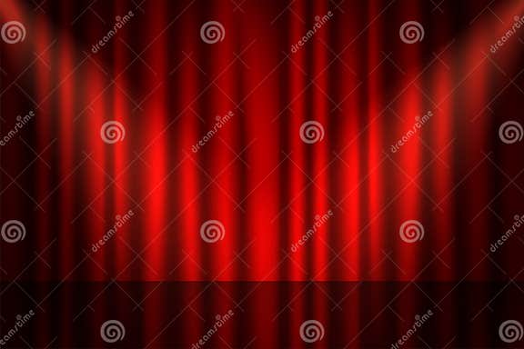 Custom Red Stage Curtain Banner with Spot Light Effect Stock Vector ...