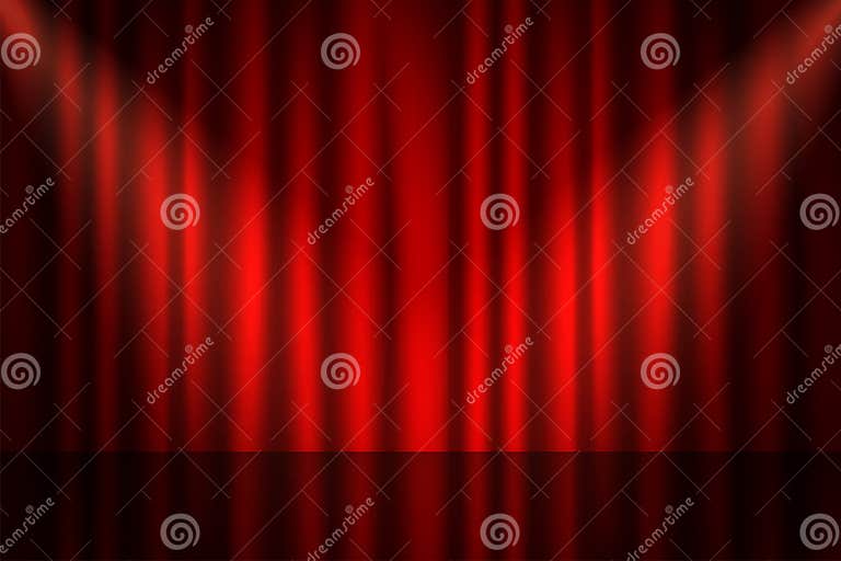Custom Red Stage Curtain Banner with Spot Light Effect Stock Vector ...