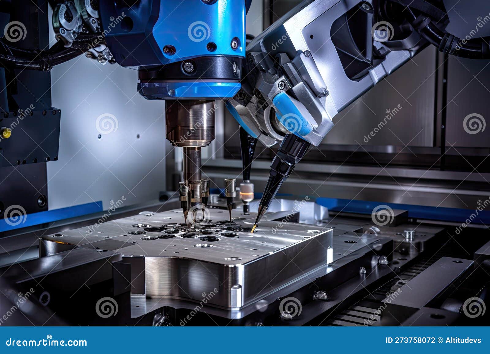 Custom Robotic End-effector with Tool, Preparing To Perform Precision ...
