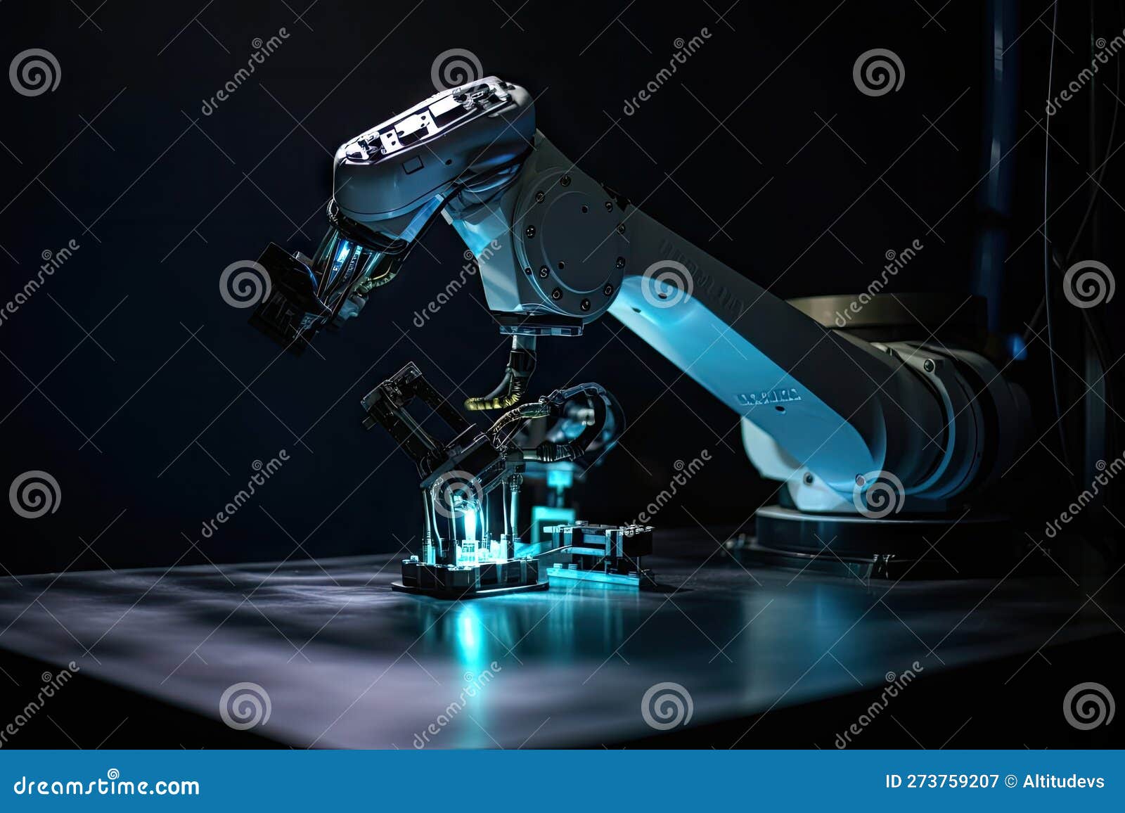 Custom Robotic Hand with Light and Power Tools for Precision Work Stock ...