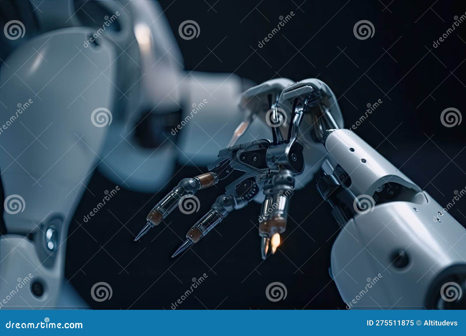 Custom Robotic Hand with Surgical Tool, Ready To Perform Delicate ...